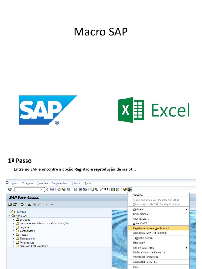 Criando Macros no SAP com Excel | PDF | Macro (Ciência da Computação ...