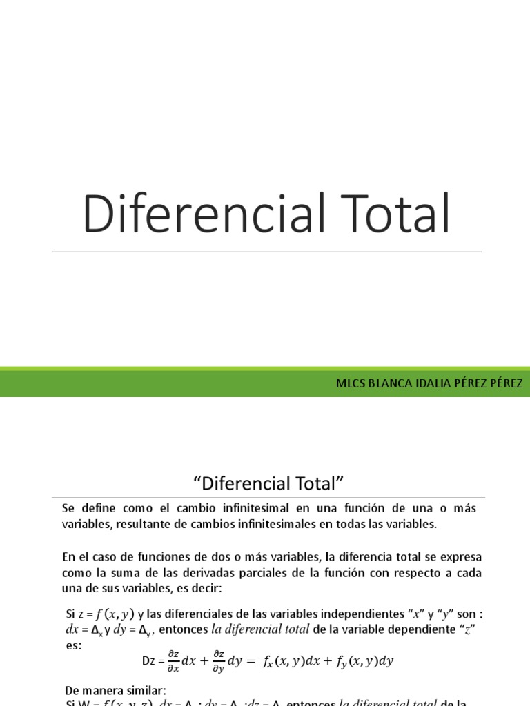Diferencial Total | PDF | Derivado | Matemáticas