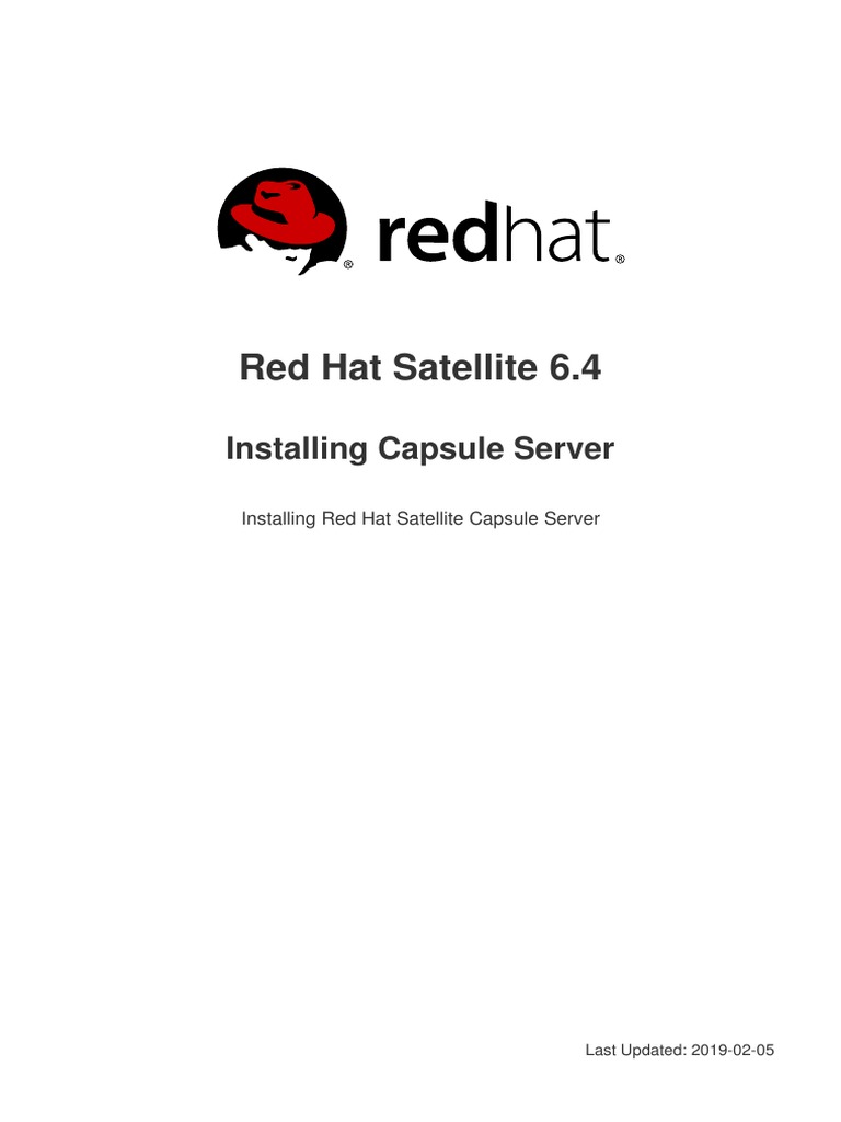 Red Hat Satellite 6.4: Installing Capsule Server | PDF | Port (Computer ...
