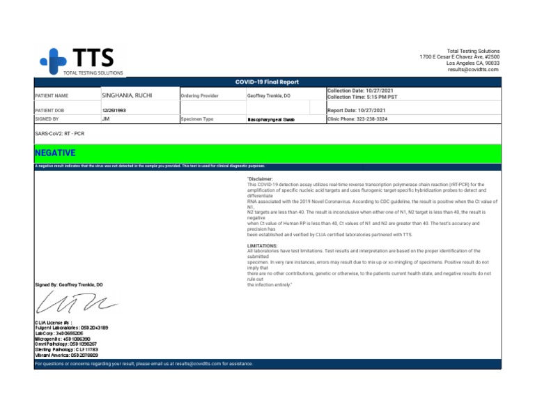 RTPCR Report Format | PDF | Reverse Transcription Polymerase Chain ...