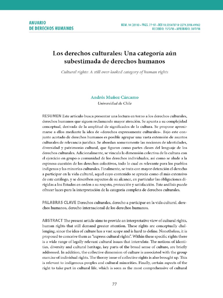 Los Derechos Culturales | PDF