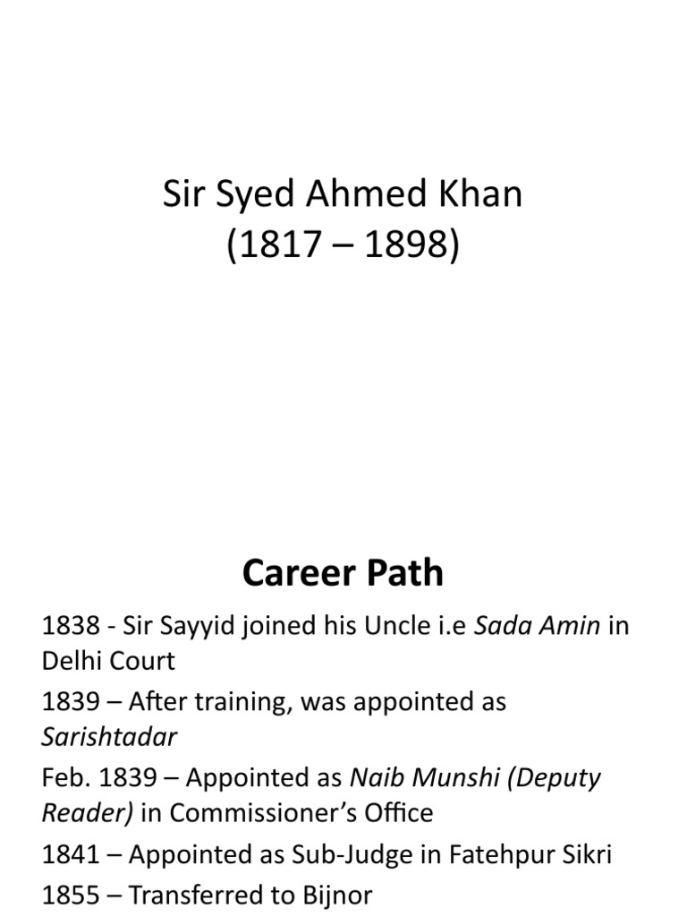 Sir Syed's Legacy for Muslims | PDF