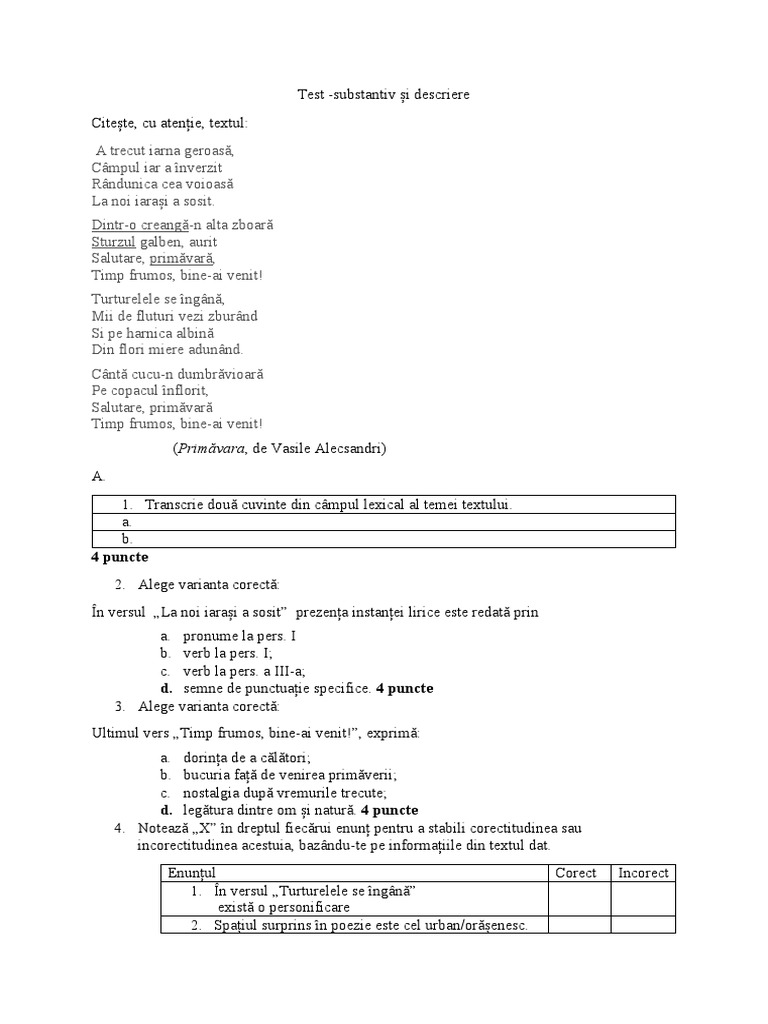 Fisa de Lucru Clasa A Via Subst. Si Pastel | PDF
