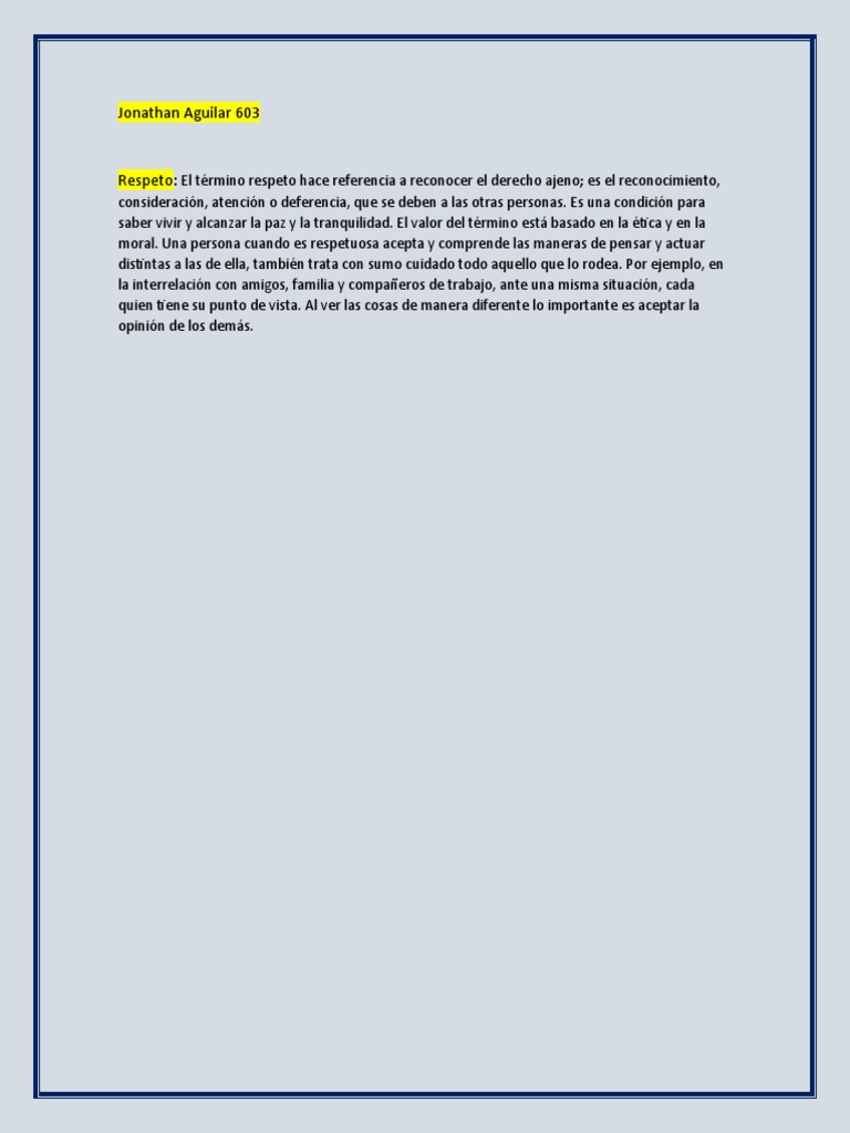 Definición de Respeto y su Importancia | PDF