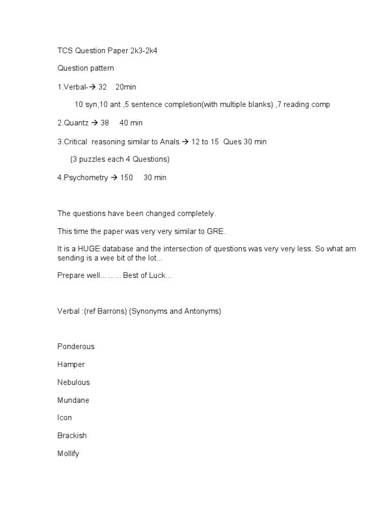 TCS Placement Paper 6 | PDF | Software Bug | Pointer (Computer Programming)