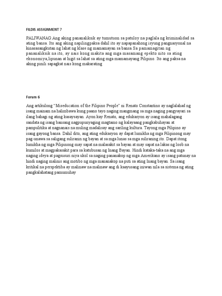 Fildis Assignment 7 | PDF