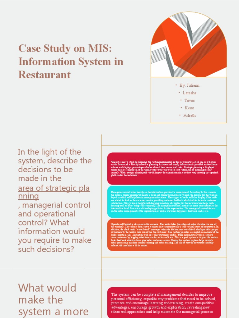 Case Study On MIS Information System in Restaurant Group Presentation ...