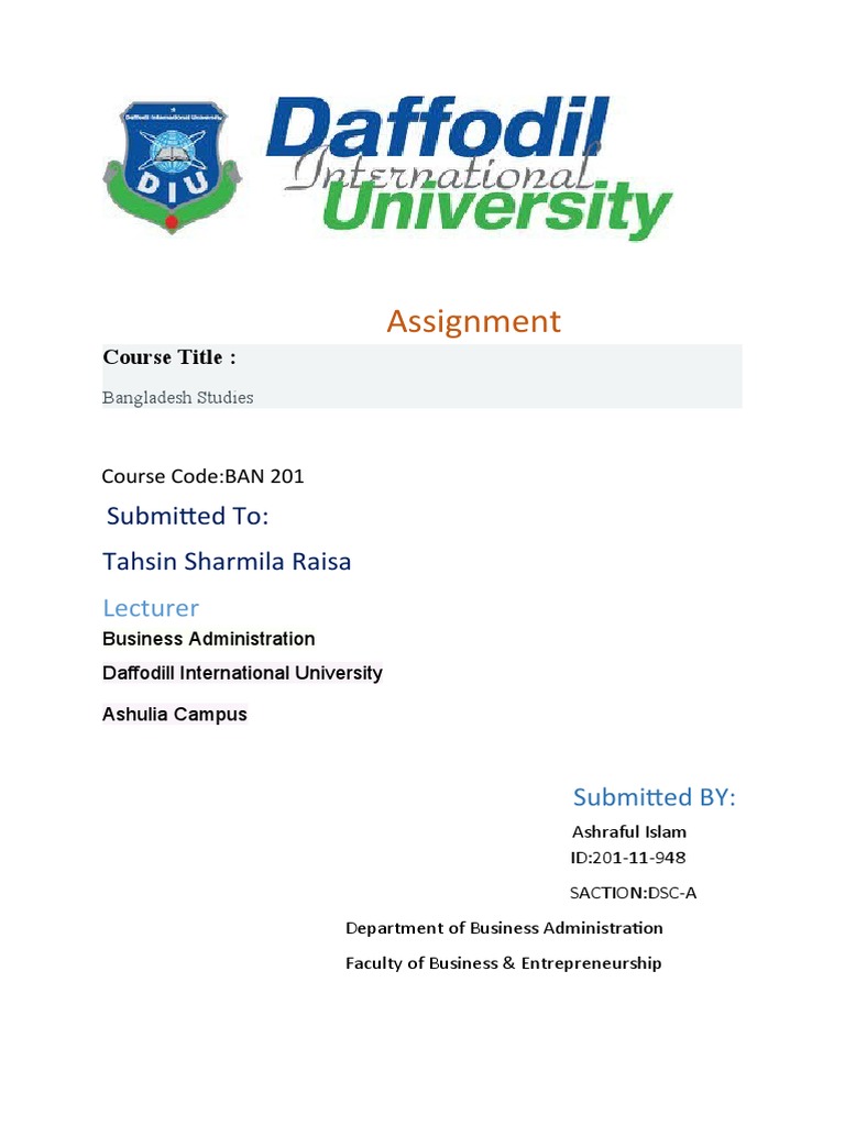 Assignment: Submitted To: Tahsin Sharmila Raisa | PDF | Sustainability ...