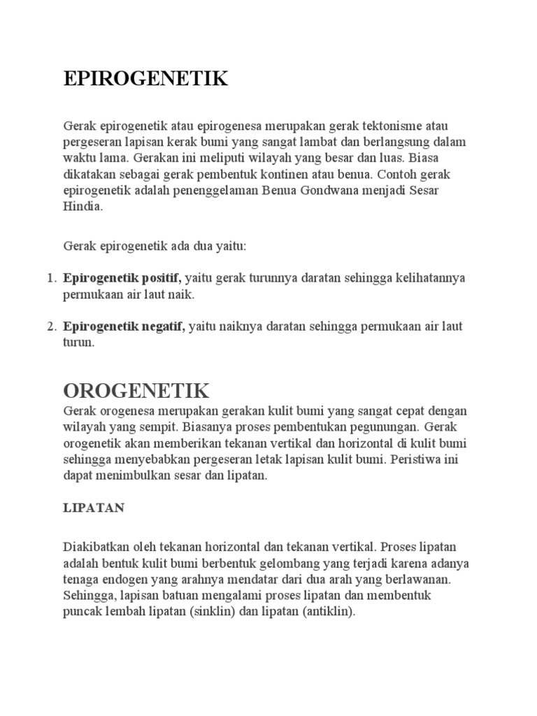Gerakan Epirogenetik dan Orogenetik | PDF