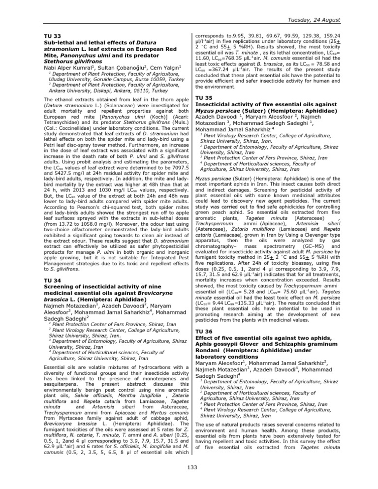 Sub-Lethal and Lethal Effects of Datura Stramonium L. Leaf Extracts On ...