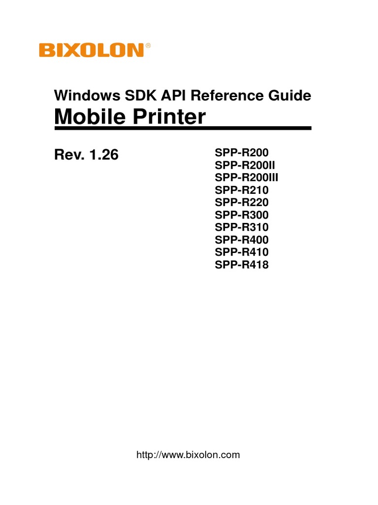 Windows SDK Mobile Printer Guide | PDF | Microsoft Windows | Parameter (Computer Programming)