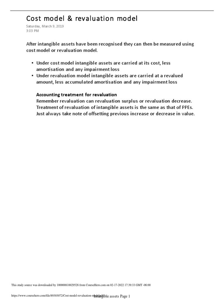 Cost Model Revaluation Model PDF | PDF
