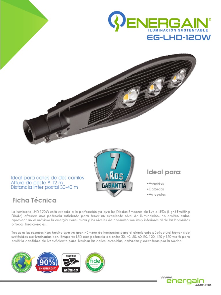 Energain - FT-EG-LHD-120W | PDF | Diodo emisor de luz | Encendiendo