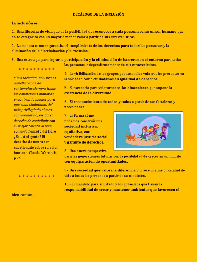 Decálogo de La Inclusión | PDF