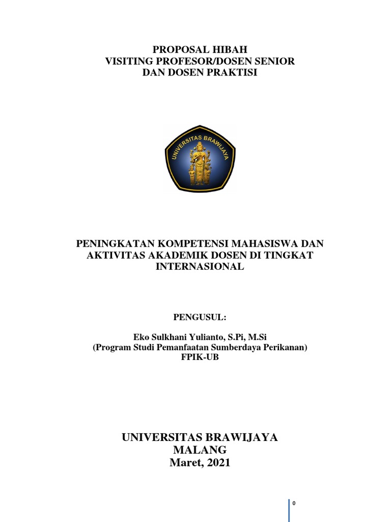 Hibah Visiting Profesor FPIK UB | PDF