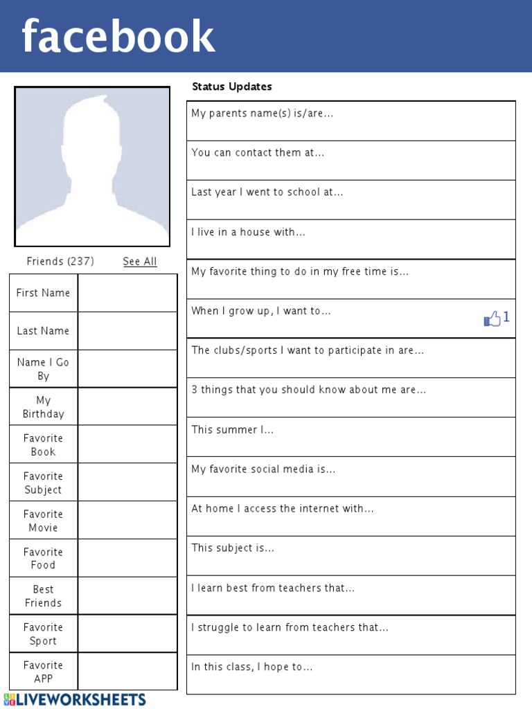 Personal Profile Activity | PDF