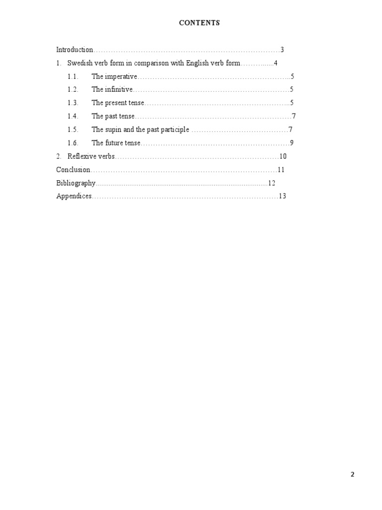 Swedish Verb Forms and Tenses Explained | PDF | Verb | English Language