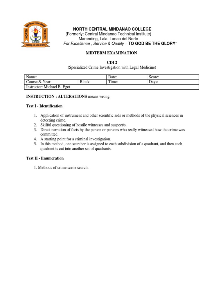 2 Cdi 2 Midterm Exam. | PDF