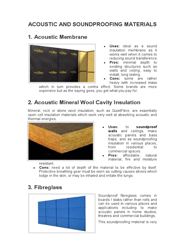 Best Acoustic and Soundproofing Materials | PDF | Drywall | Wall