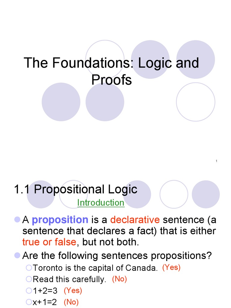 The Foundations: Logic and Proofs | PDF | If And Only If | Proposition
