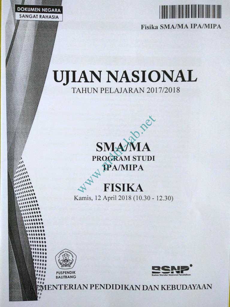 UN Fisika 2018 (Www.m4th-Lab - Net) | PDF