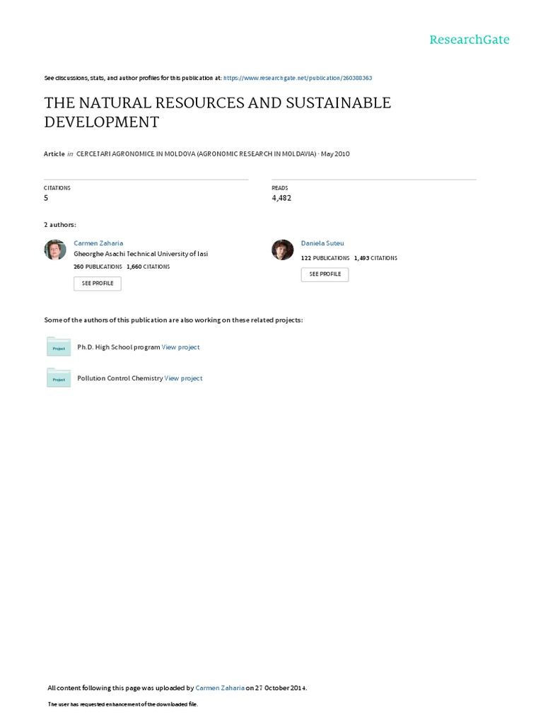 The Natural Resources and Sustainable Development | PDF | Resource ...