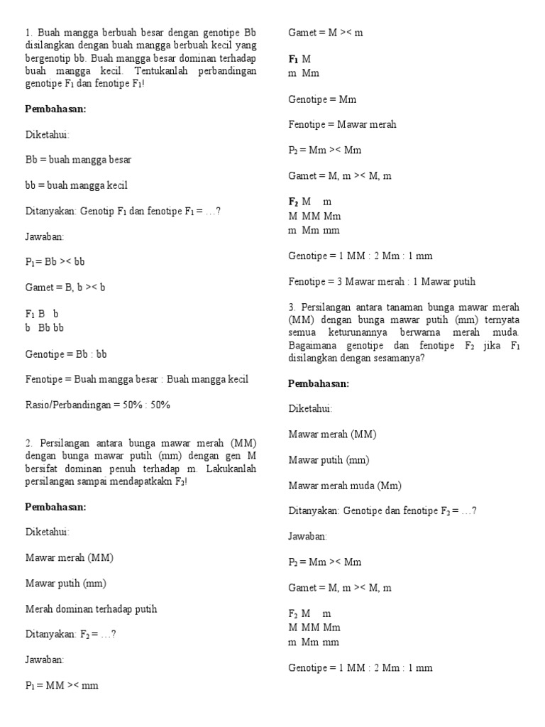 Analisis Persilangan Genetik | PDF