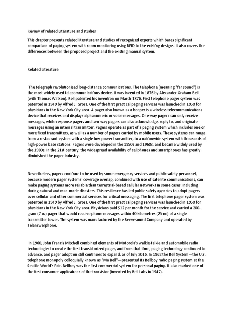 Review of Related Literature and Studies | PDF | Radio Frequency ...