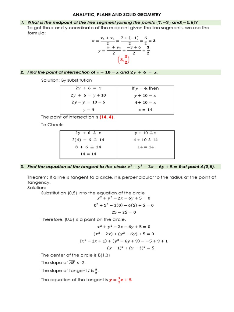 What Is The Midpoint of The Line Segment Joining The Points (, ) and ...