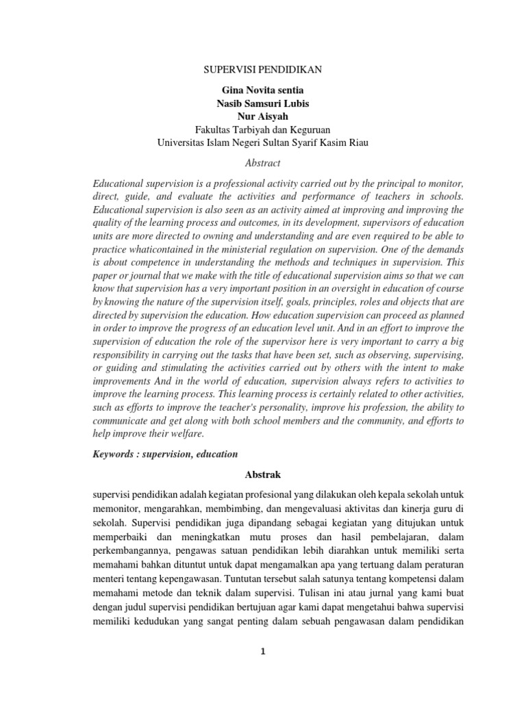Revisi Supervisi Pendidikan - klp1 | PDF