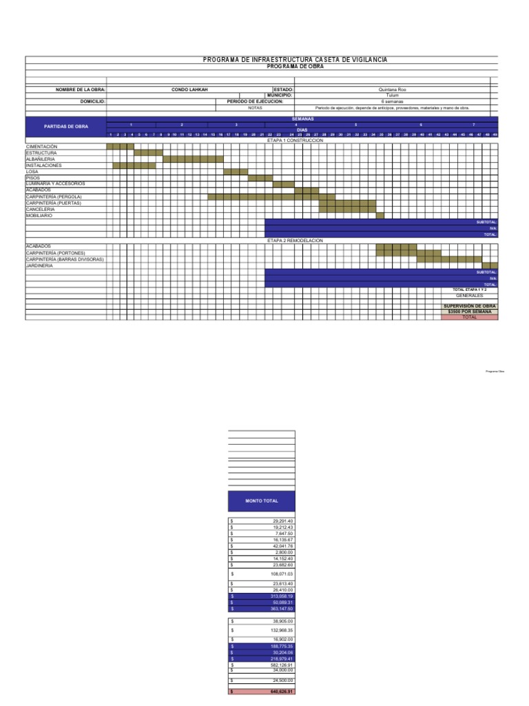 Programa de Obra | PDF