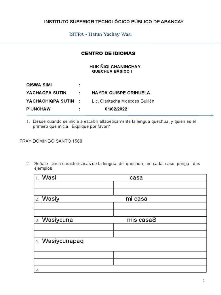 11examen Idiomas Istpa 2022 Nayda | PDF | Lingüística | Idiomas