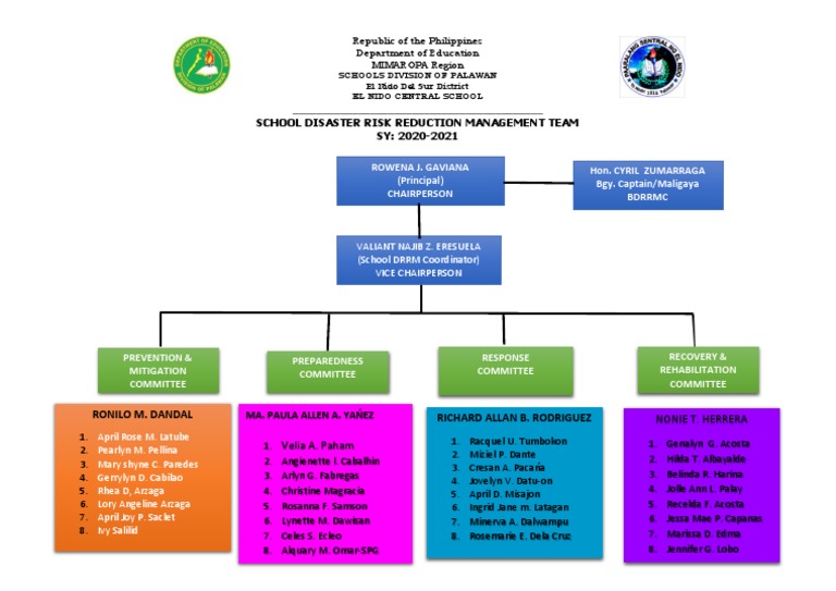 School Disaster Risk Reduction Management Team SY: 2020-2021 | PDF