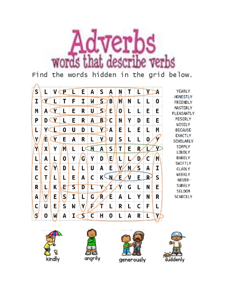 Adverbs Wordsearch | PDF