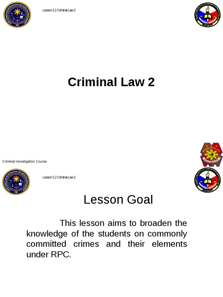 2.2 Criminal Law 2 | PDF | Crime & Violence | Crimes