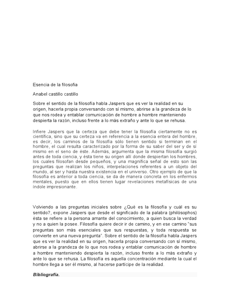 Esencia de La Filosofia | PDF