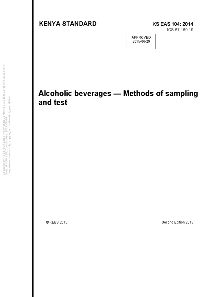 Alcoholic Beverages - Methods of Sampling and Test | PDF | Ethanol ...