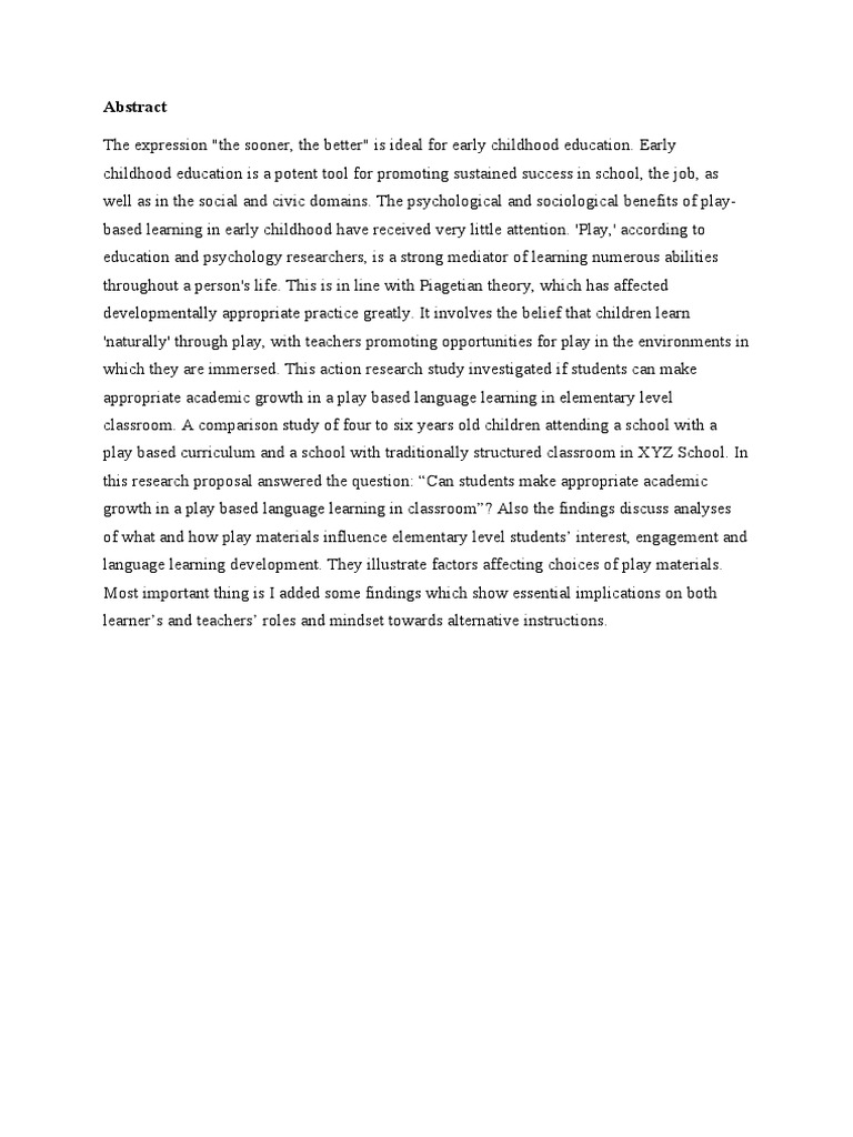 Sample Thesis | PDF | Early Childhood Education | Toys