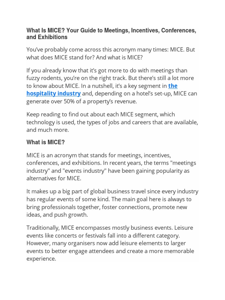 What Is MICE? Your Guide To Meetings, Incentives, Conferences, and ...