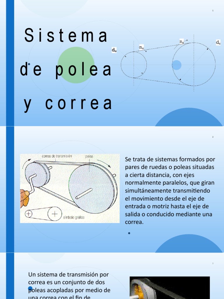 Sistema de Polea y Correa | PDF | Transmisión (Mecánica) | Eje