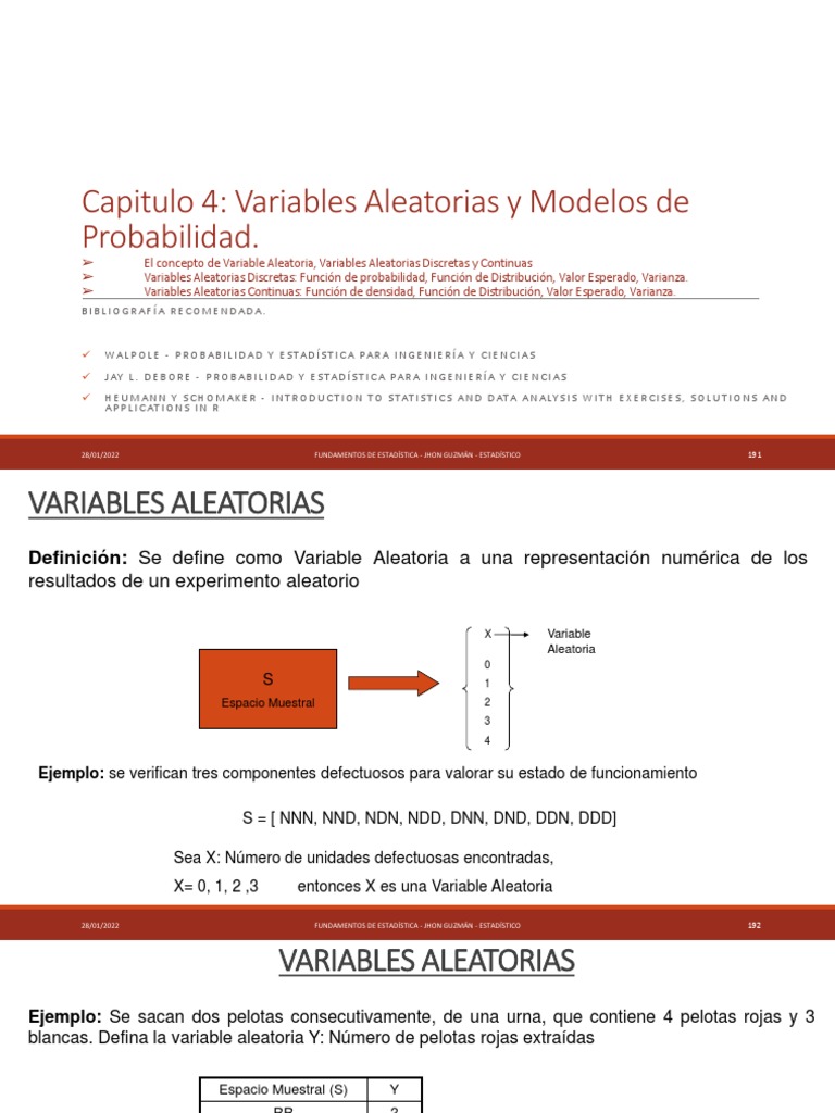 Variables Aleatorias y Modelos de Probabilidad | PDF | Variable aleatoria | Distribución de ...