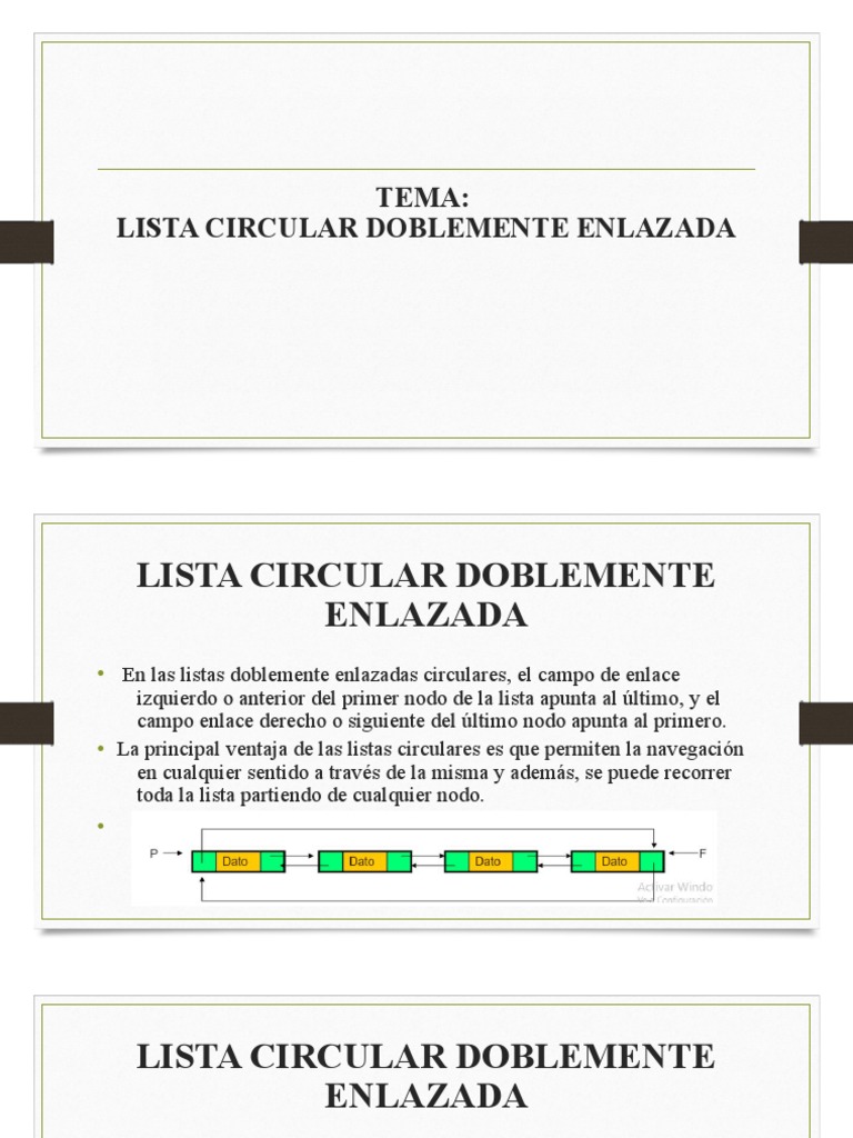 Lista Circular Doble Enlazada | PDF | Algoritmos y Estructuras de Datos ...