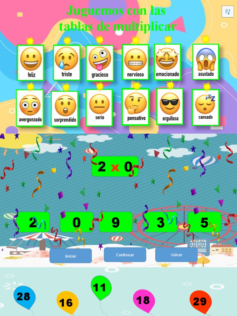Juego para Practica Las Tablas de Multiplicar | PDF