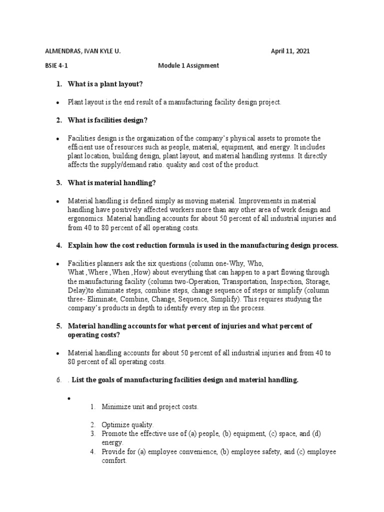 Facilities Design for Manufacturing Students | PDF | Simulation | System