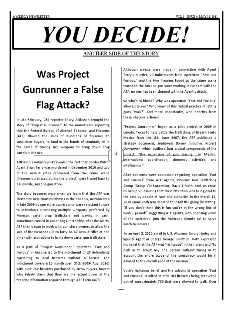 You Decide!: Was Project Gunrunner A False Flag Attack? | PDF