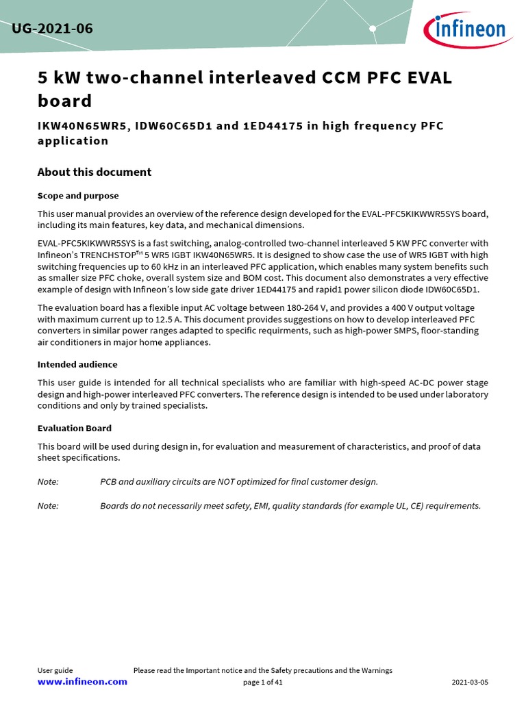 5 KW Two-Channel Interleaved CCM PFC EVAL Board Infineon | PDF ...