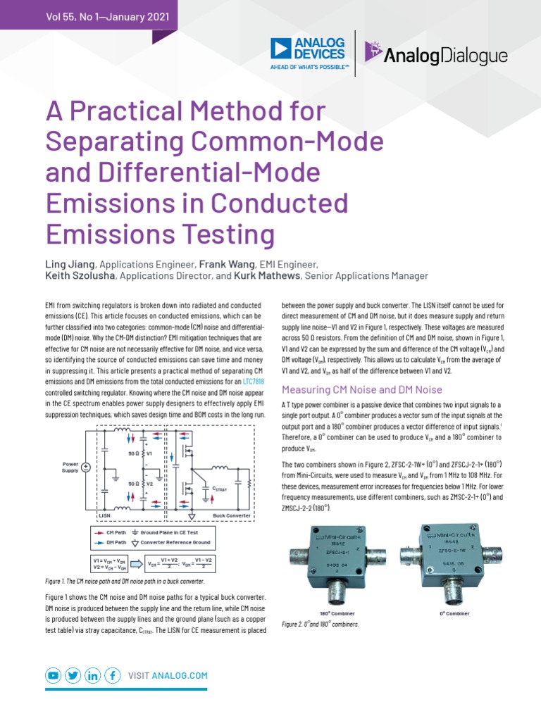 A Practical Method For Separating Common-Mode and Differential-Mode Emissions in Conducted ...