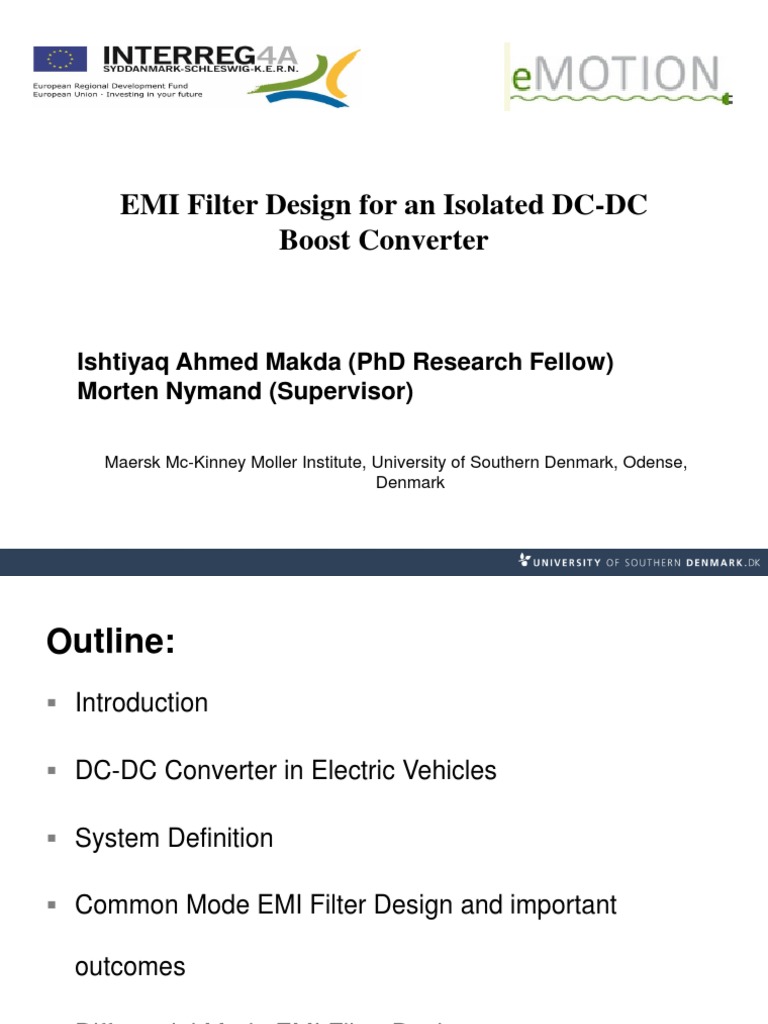 EMI Filter Design For An Isolated DC-DC Boost Converter | PDF ...