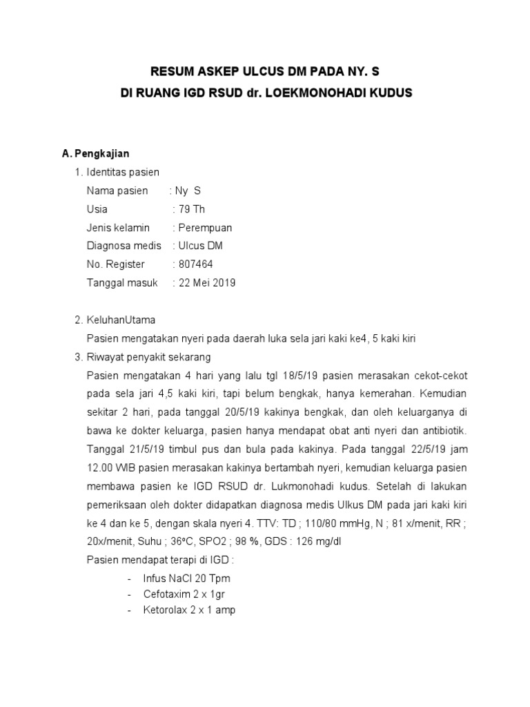 Resume Pasien Igd | PDF