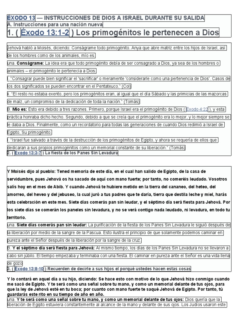 ÉXODO 12 y 13 | PDF | Libro del éxodo | Moisés